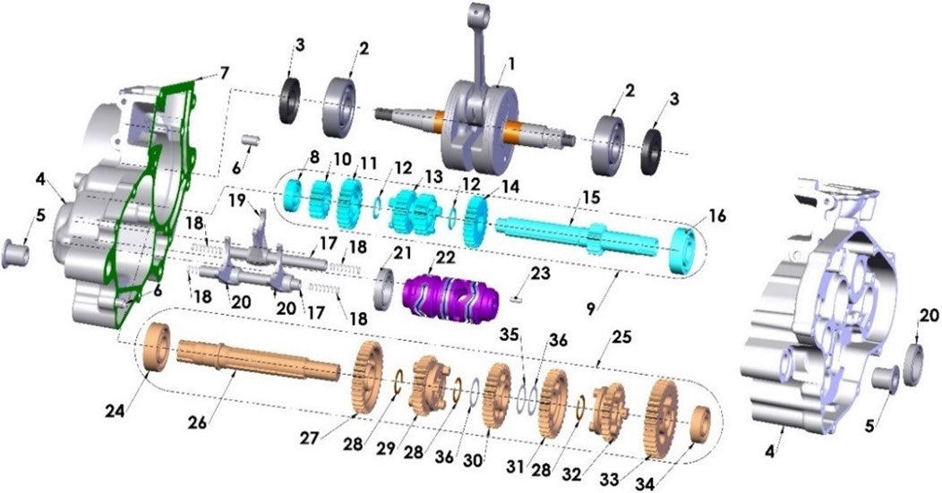 PRIMARY SHAFT SUB-ASSY - POLISHED – Minton Cycle